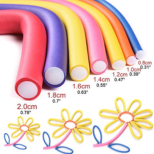 MY LIKE 20-pack 9.5" Twist-Flex Soft Bendy Foam Hair Roller Flexible Curing Rods-Hair Curlers For Long,Medium and Short Hair(Diameter 0.8cm)