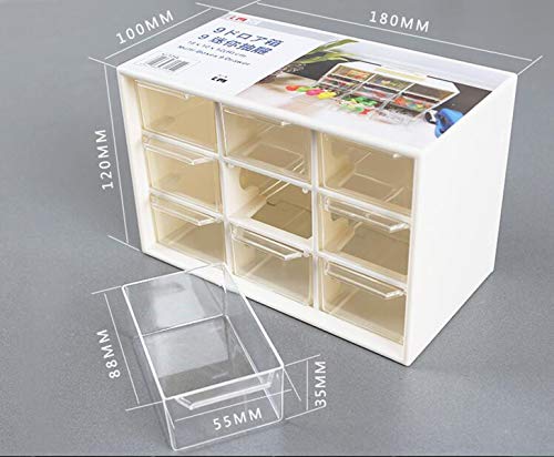 ReachTop Desk Craft Organizer Storage with Removable Mini 9 Drawers Holder for Office Home Collection Caddy Small Belongings Art Craft, Wall Mounted, White