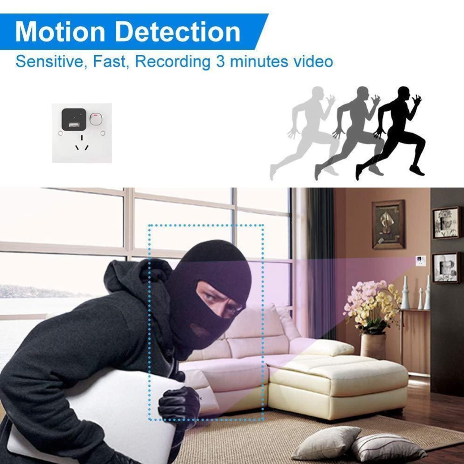ANCROWN Indoor Camera, 1080P Security Camera for Home Office Security, Indoor Camera with Motion Detection Night Vision,Car Cameras for Surveillance (1pack, Black)