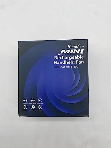 HandFan Portable Handheld Fan, Mini Personal Fan, Battery Operated Cooling Rechargeable Fan, 180° Foldable Small Hand Fan, USB Powered, for Home, Office, Outdoor, Hiking, Travel, Stroller