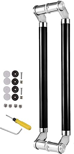 Barn Door Push Pull Door Handle Modern Brushed Push Pull Door Handle for Interior French Doors/Exterior Door, Heavy Duty Stainless Steel Commercial Barn Door Handle for Kitchen/Bathroom, Back-to-Back