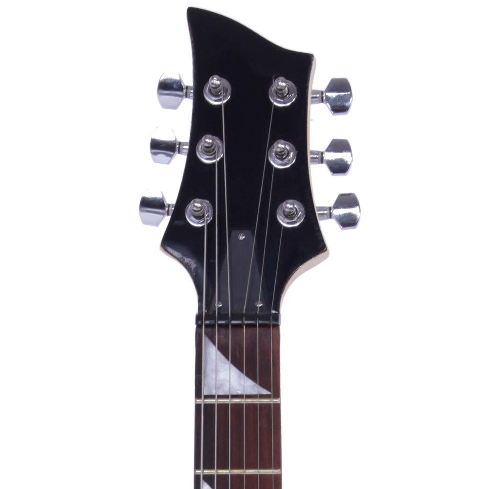 Electric Guitar,Novice Flame Shaped Electric Guitar HSH Pickup Bag,Strap Paddle Rocker Cable Wrench Tool,Affordable & Great Electric Guitars for Beginner Starter (Yellow)