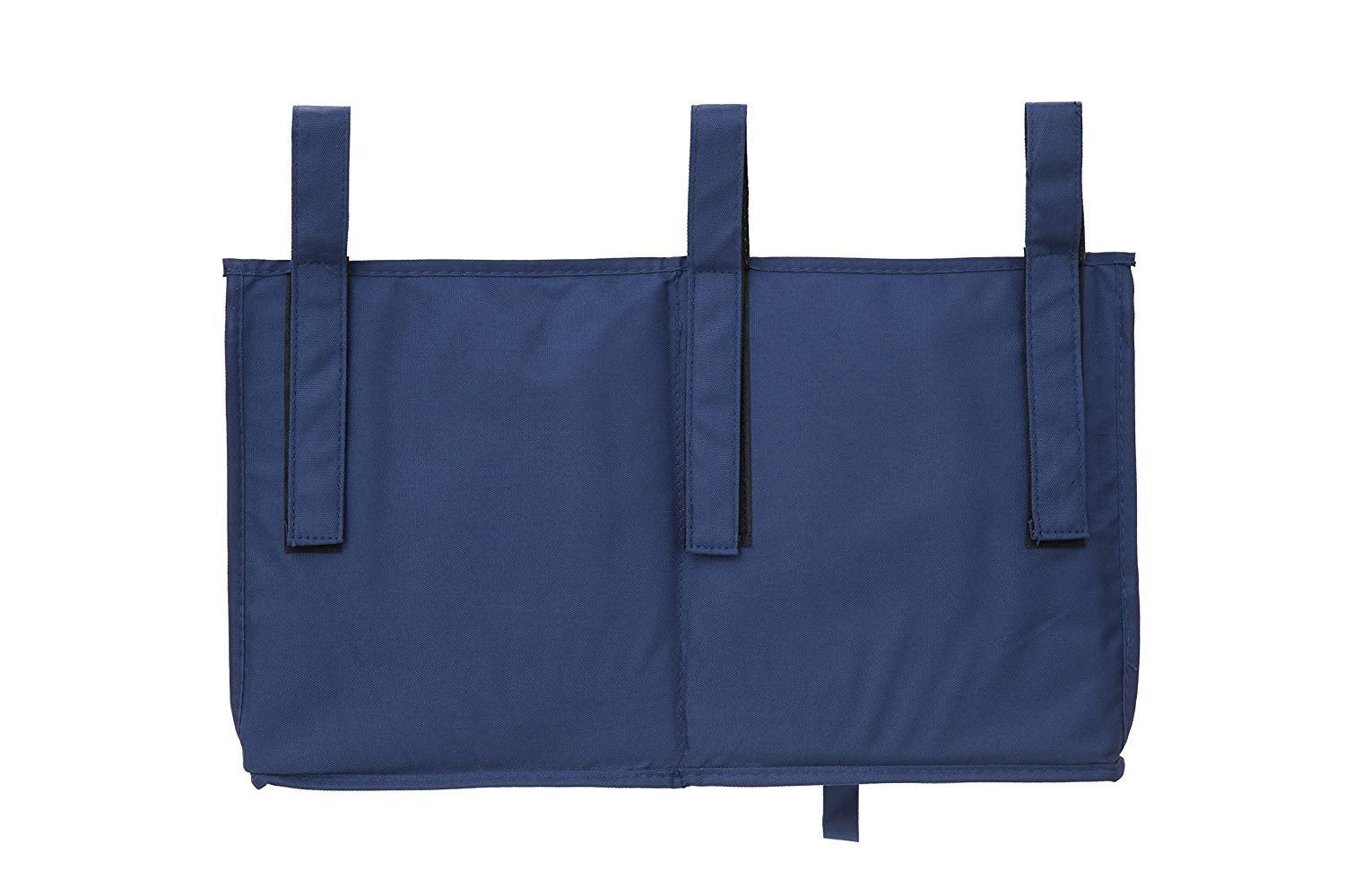 Bunk Bedside Caddy - Hanging Storage Organizer for Books, Phones, Tablets, Accessory and TV Remote - Best for Headboards, Bed Rails, Dorm Rooms, Bunk Beds, Apartments, Bathrooms & Travel (Blue)