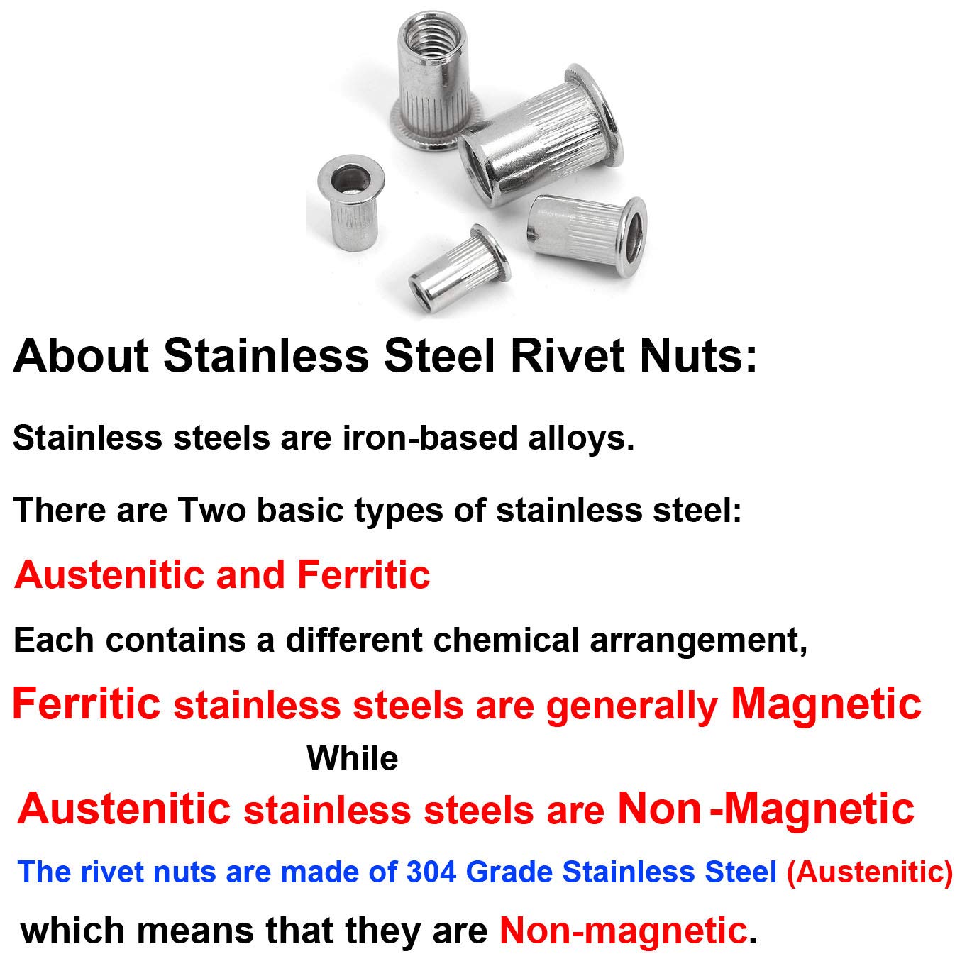 Stainless Steel Rivet Nuts Kit #8-32#10-24 1/4"-20 5/16"-18 3/8"-16 Threaded Insert Nutsert Rivnuts