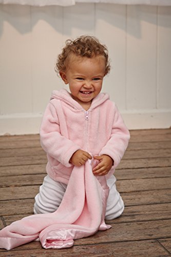 Elegant Baby Ultra Plush security Blankie, Satin Border and Back Blankie Pastel Pink, 20" x 20"