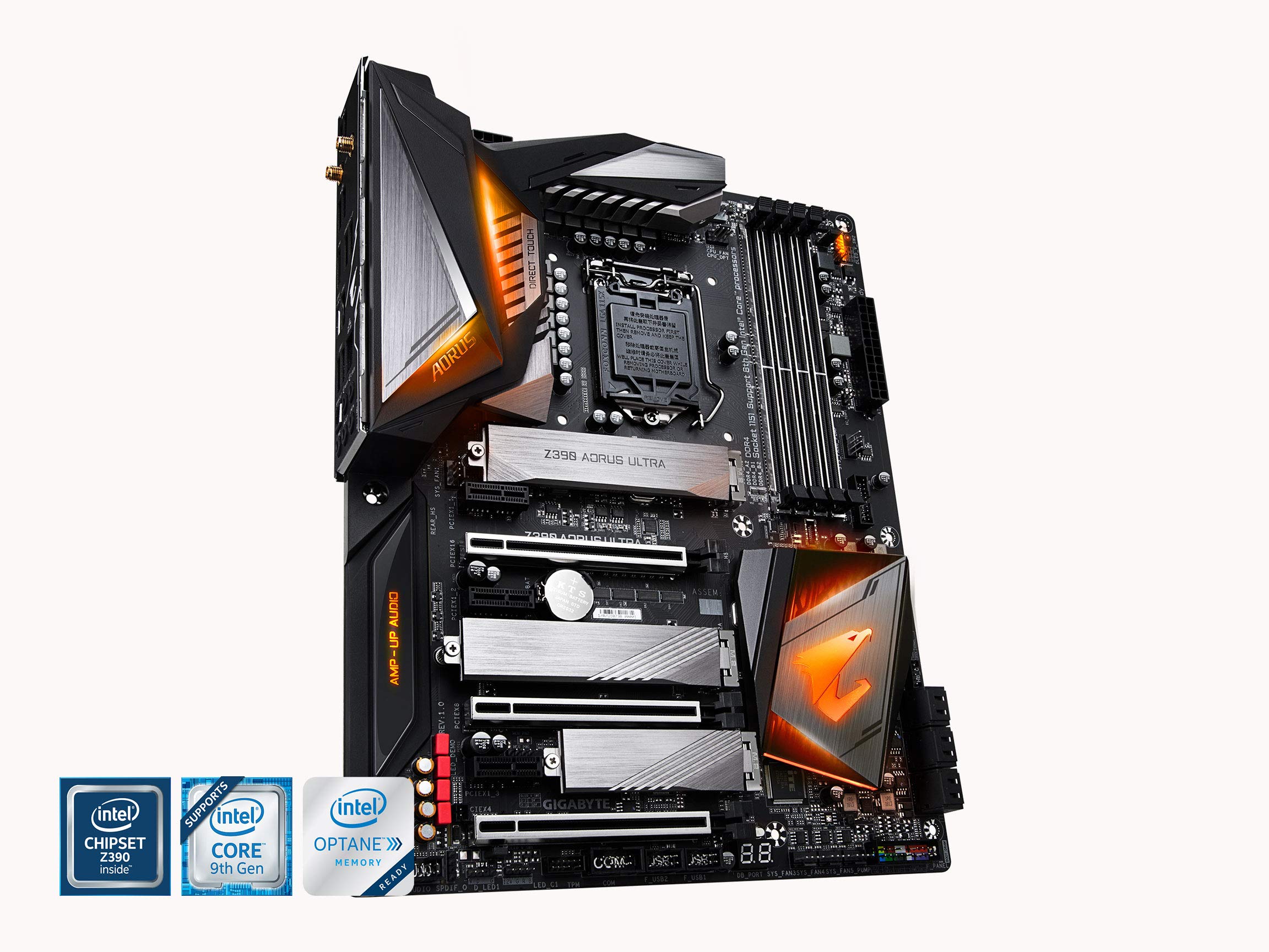 GIGABYTE Z390 AORUS ULTRA (Intel LGA1151/Z390/ATX/3xM.2 Thermal Guard/Onboard AC Wi-Fi/RGB Fusion/Gaming Motherboard)