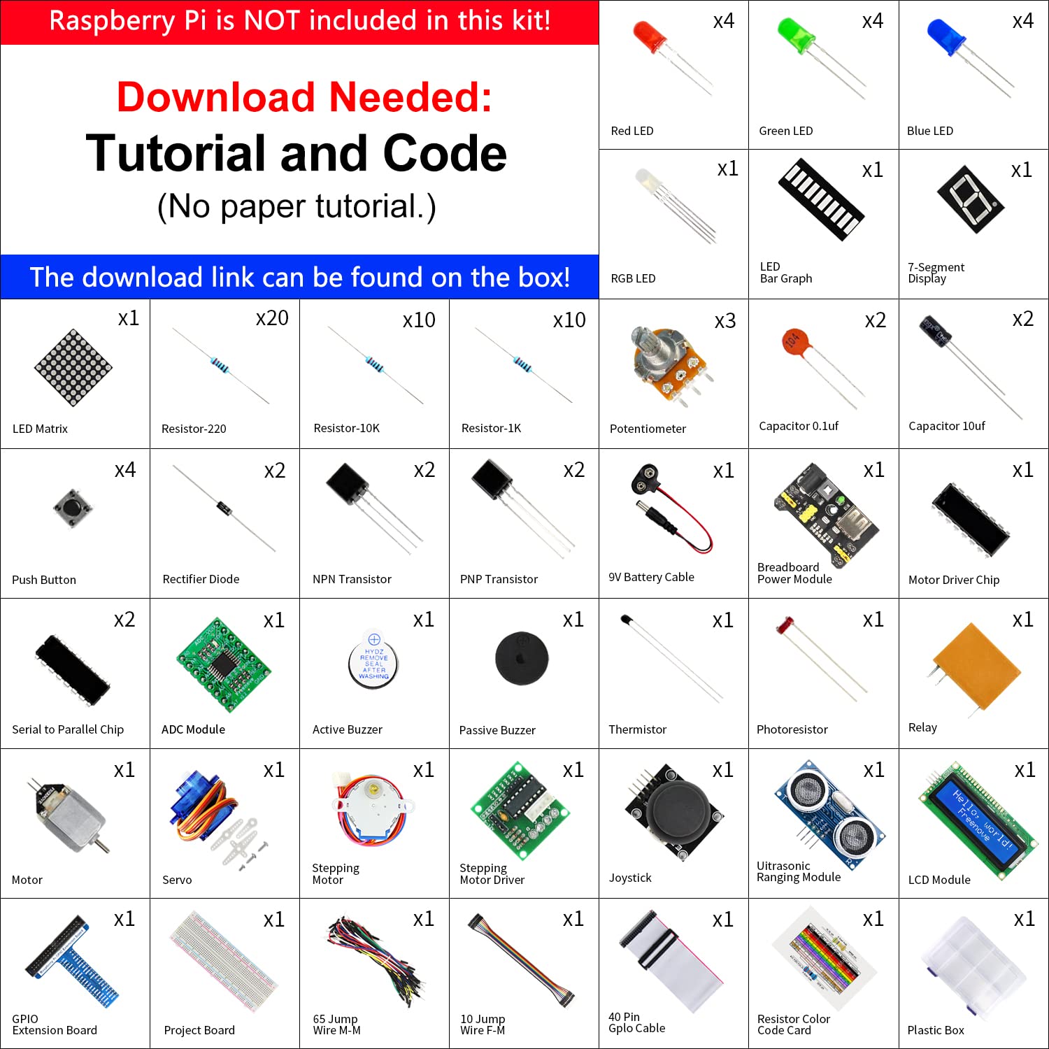 Freenove Ultrasonic Starter Kit for Raspberry Pi 5 4 B 3 B+ 400 Zero 2 W, 820-Page Detailed Tutorial, Python C Java Scratch Processing Code, 171 Items, 108 Projects (Raspberry Pi NOT Included)