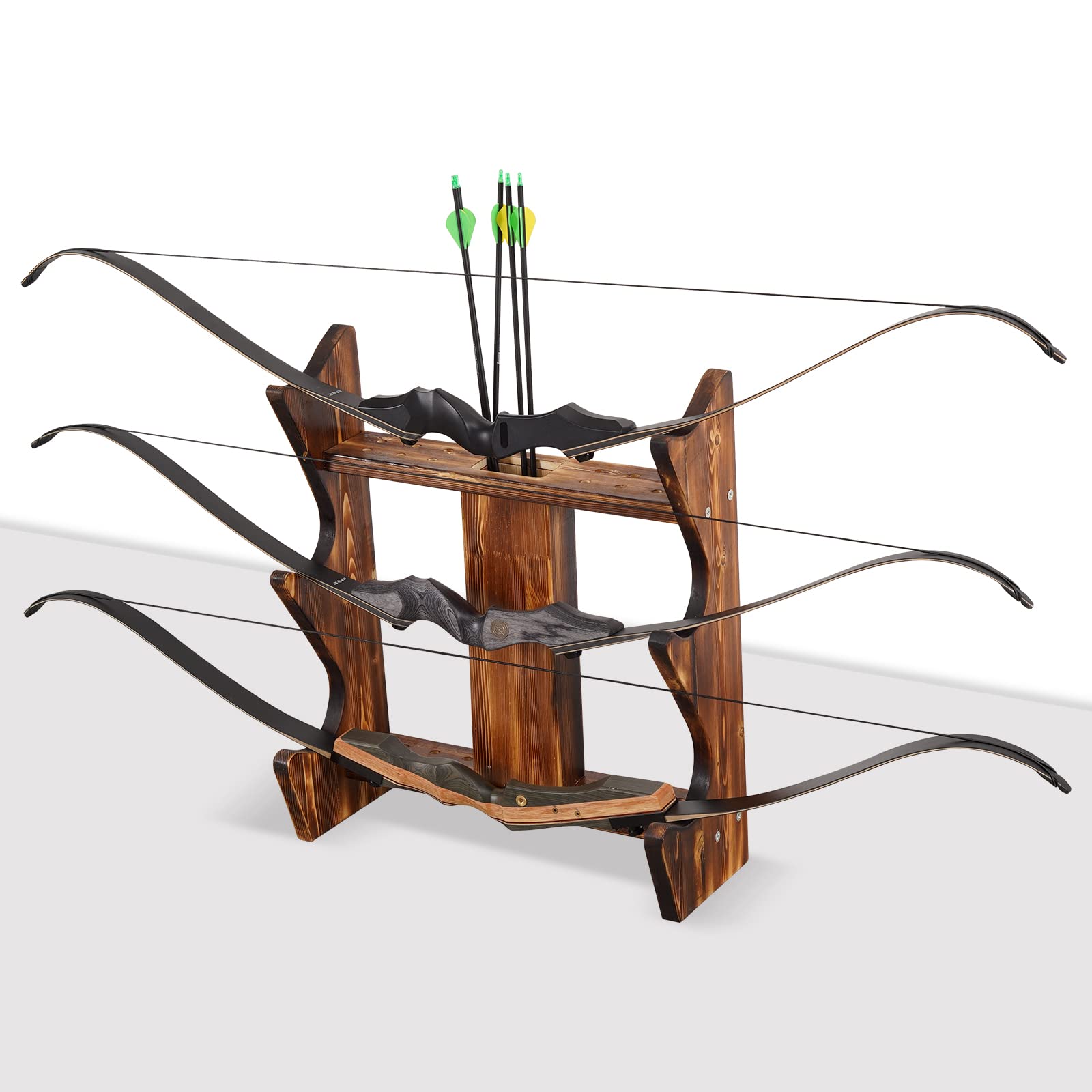 Aimdorarchery Bow Stand Archery Bow Shelf-for All Archery Bows Multi-Function Bow Stand Can Hold 3 Bows and 24 Arrows Fit for Archery Hall、Indoor and Outdoor Practice、Backyard Archery