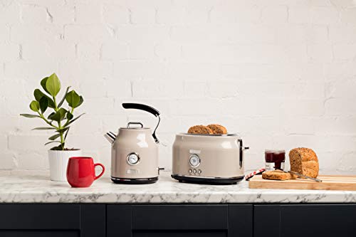 Haden Dorset Stainless Steel Electric Kettle - 1.7L (7 Cup) Tea Kettle with Auto Shut-Off and Boil-Dry Protection - Putty