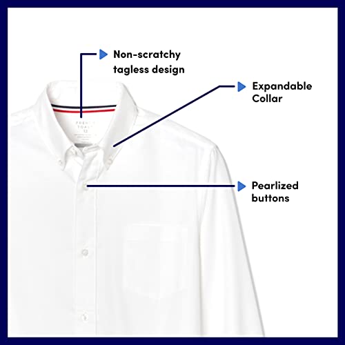 French Toast Boys' Toddler Short Sleeve Oxford Dress Shirt (Standard & Husky), Light Blue, 3T