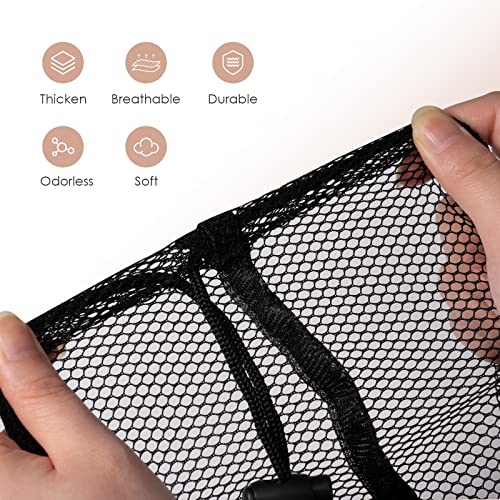 Meowoo Mesh Laundry Bag, 27×36inch Heavy Duty Extra Large Mesh Laundry Bags Drawstring Lockable, Laundry Hamper Liner, Machine Washable, for Travel, Storage, Sports, Factories, Dorms, Hamper Liner(black,2Pcs)