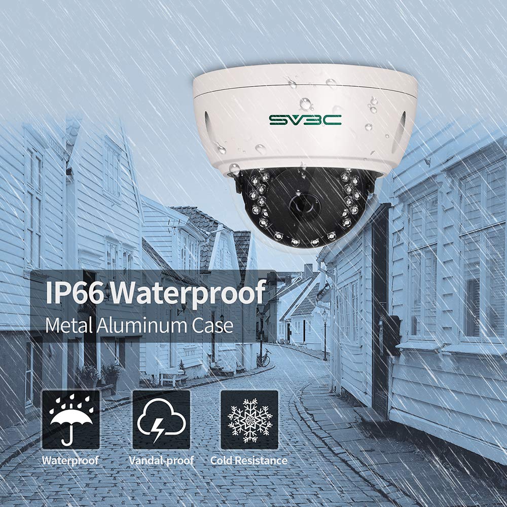 Poe Security Camera Outdoor Indoor SV3C HD 5MP IP POE Camera, 24PCS IR lights HD 65FT Night Vision, Home Surveillance Smart Motion Detect, Remote Access, IP66 Waterproof, Onvif Conformant, H.265, RTSP