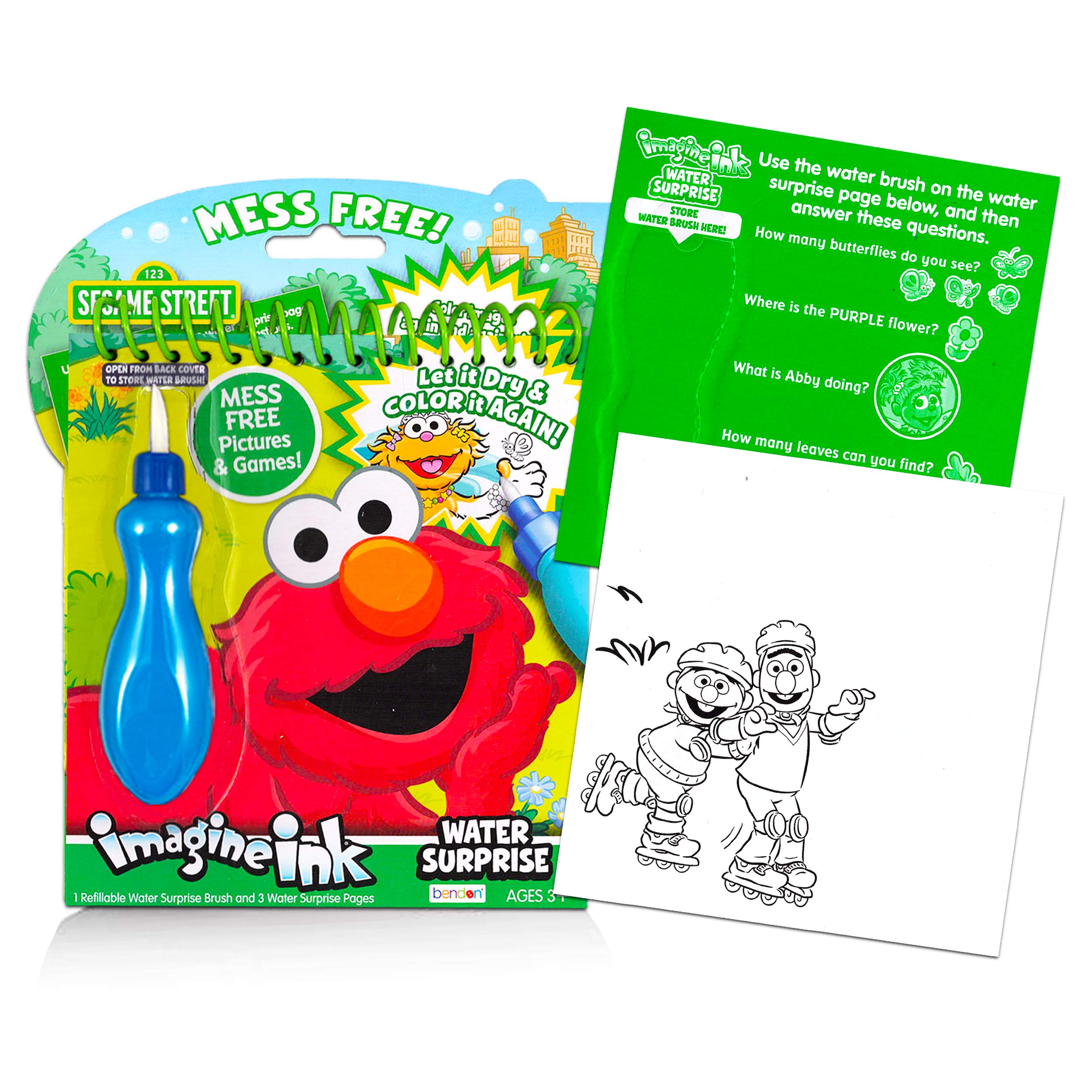 Imagine Ink Water Painting Books Set for Toddlers Kids Ages 3-5 ~ 3 Pack No Mess Paint with Water Books with Water Surprise Brushes, Mickey Mouse, Peppa Pig, Sesame Street Elmo Bundle