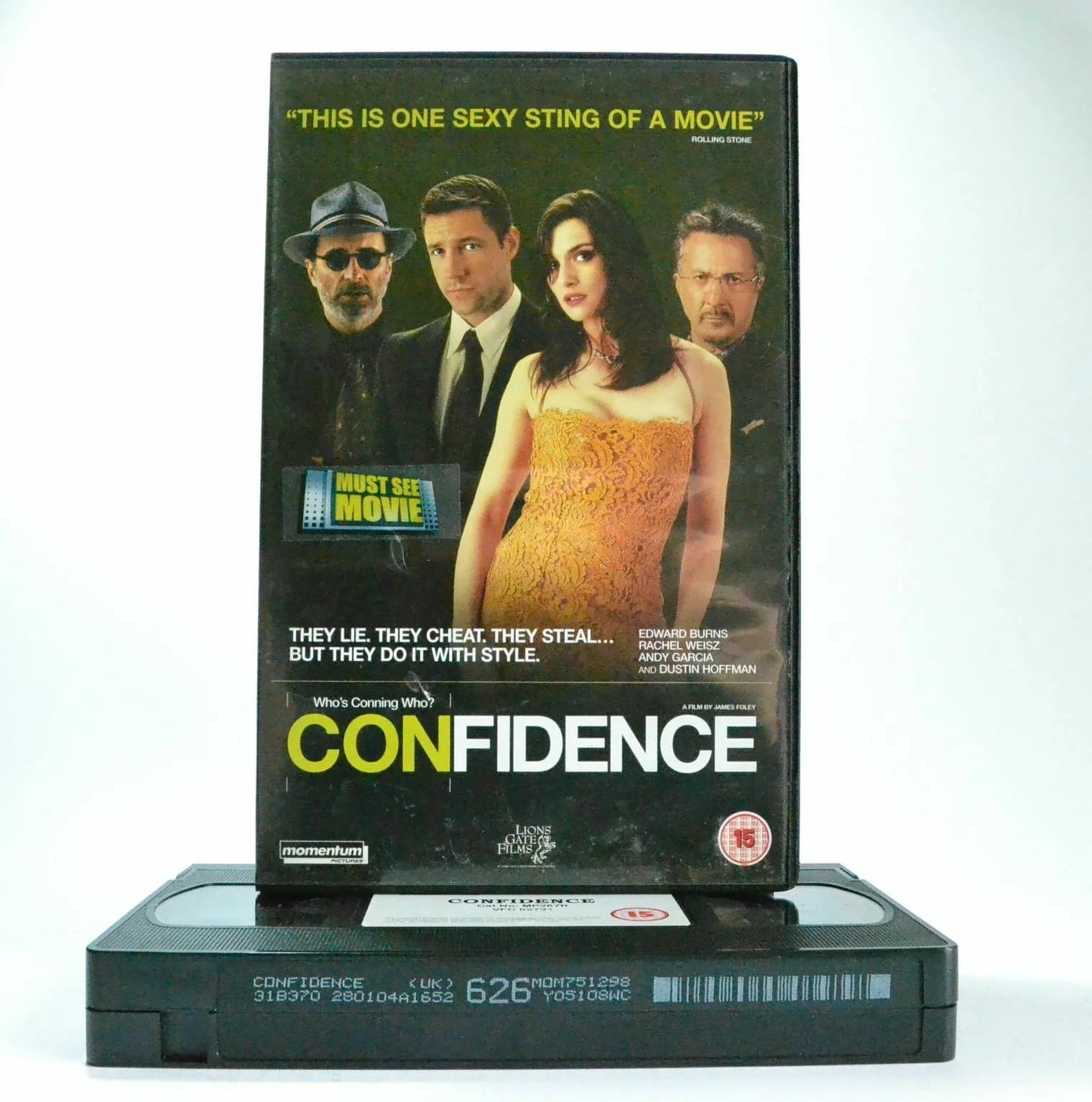 Confidence: Film By J.Foley - Large Box - Andy Garcia/Dustin Hoffman - Pal VHS