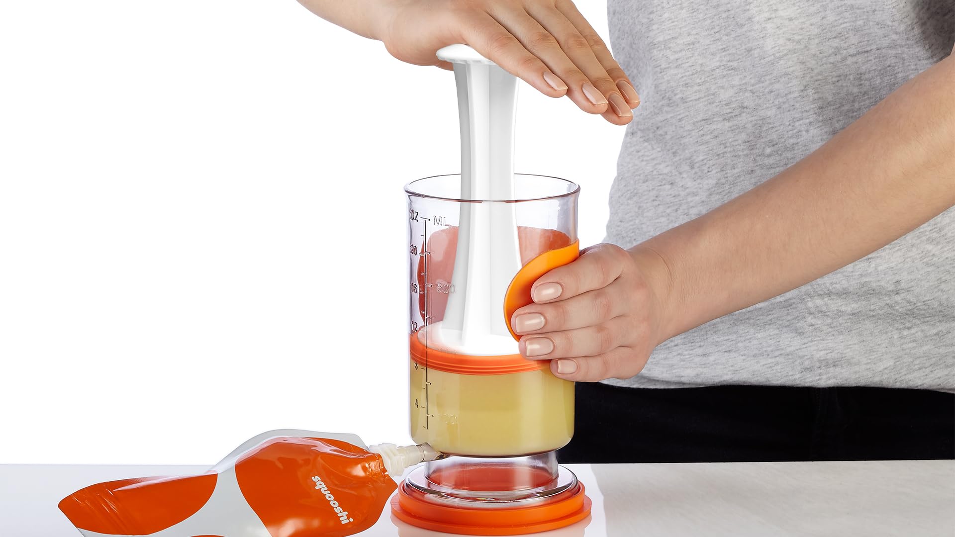 Squooshi Filling Station Baby Food Pouch Maker/Filler + 12 Large 5 oz Pouches for semi-Solid Foods