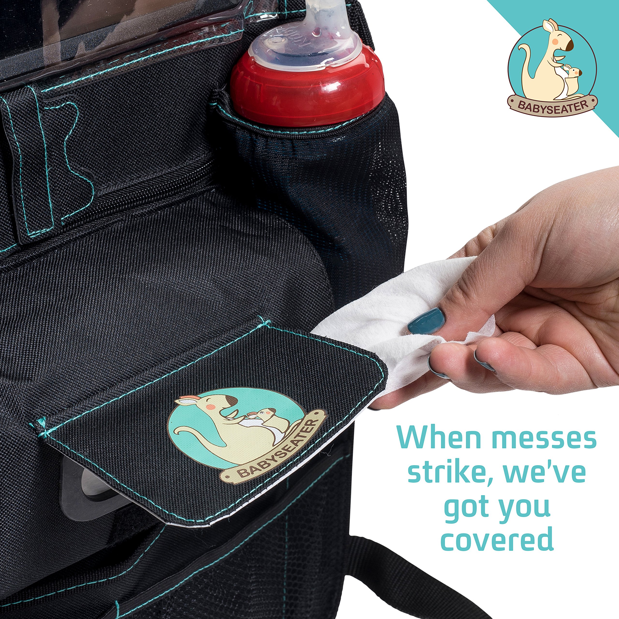 BABYSEATER Car Seat Organizer with Tablet Holder for Kids, XL