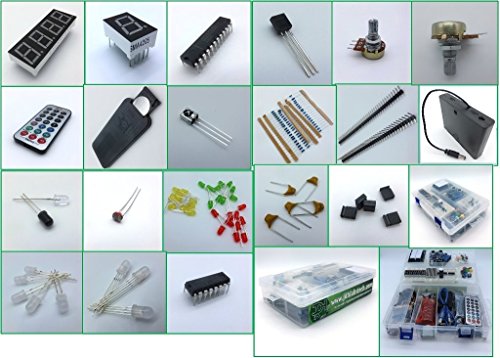 jdhlabstech MEGA 2560 Starter Kit Ultra (100% Open Source IDE Compatible) w/Battery Holder, Sensors, Modules, Resistor kit and Components (no Supply)