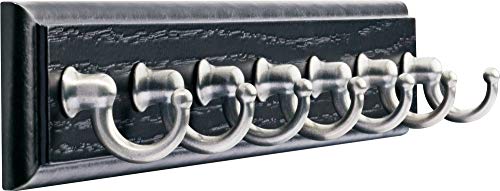 Franklin Brass Key Hook Rail Wall Hooks 14 Inches, Black & Satin Nickel, FBKEYT7-BSE-R