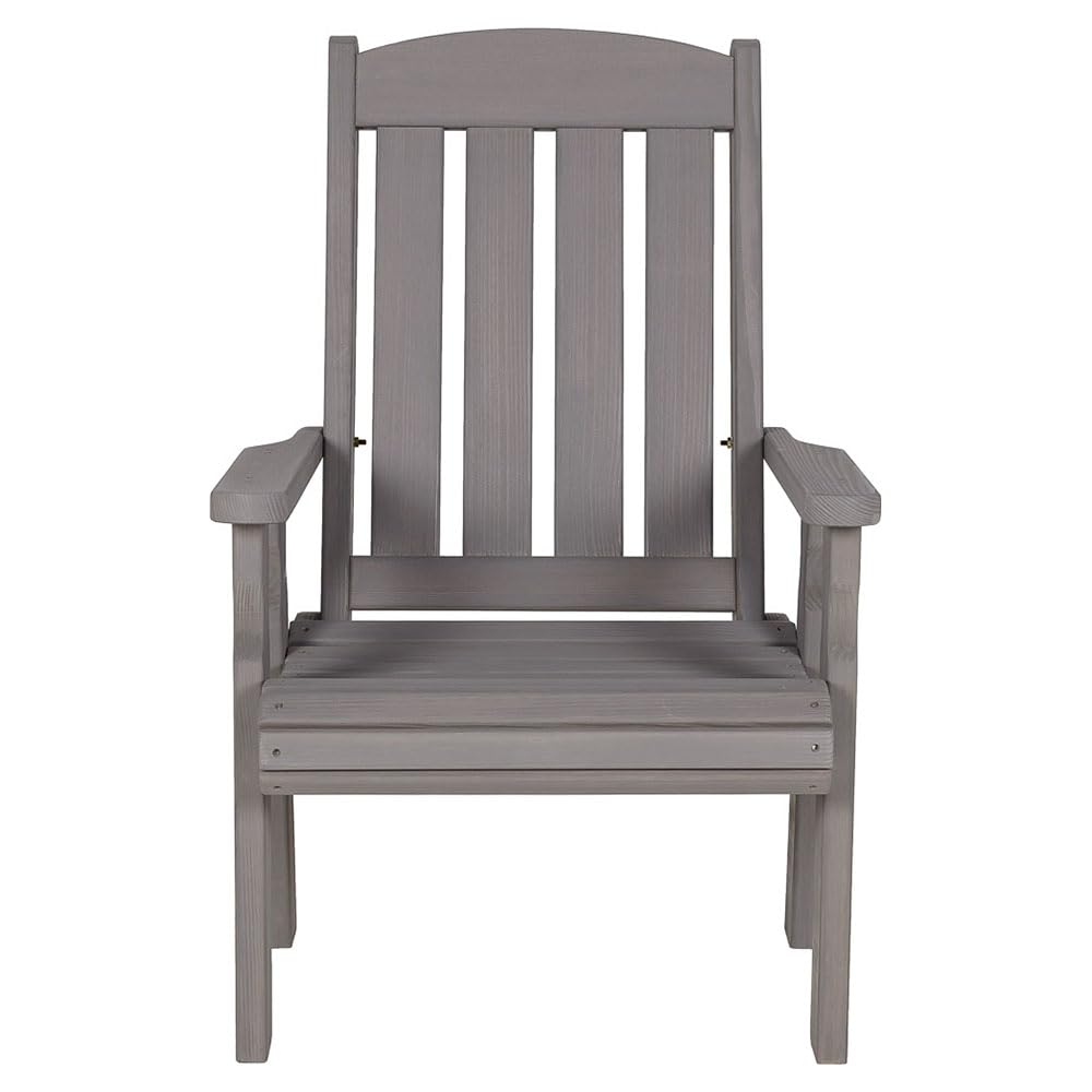 Amish Casual Heavy Duty 600 Lb High Back Mission Treated Patio Chair (Semi-Solid Grey Stain)