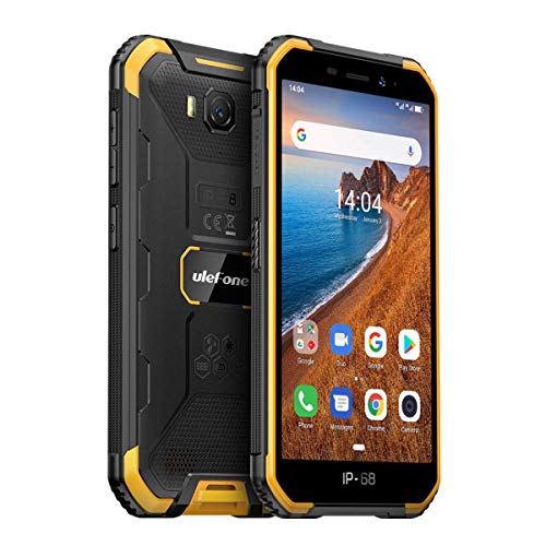 Ulefone Rugged Smartphone Unlocked, Armor X6 (2022) IP68 Waterproof Cell Phone, 5.0 inch, Android 9.0 2GB+16GB, 4000mAh Battery, Global 3G Dual SIM, LED Light, Face ID Compass+GPS Shockproof (Orange)