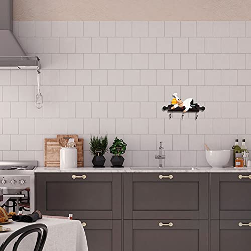Chef Wall Hanger Fat Chef Wall Hooks Bakery Decorative Chef with Cake Figurine Wall Keys Aprons Utilities Hook Chef Wall Art for Kitchen Wall Decoration