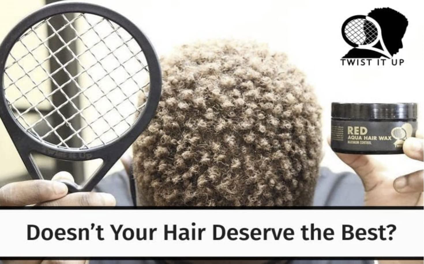 Twist Up Comb (Bond Black) - Alternative for Hair Sponges, Creates Curls and Twists for Black Men, Tennis Racket Design