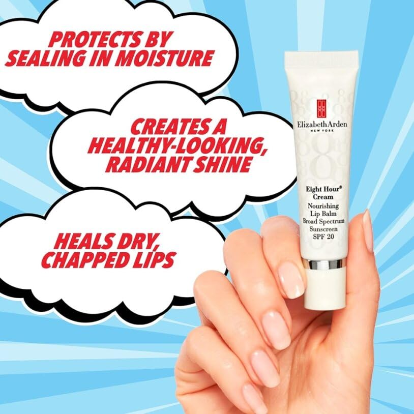Elizabeth Arden Eight Hour Cream Nourishing Moisturizing Lip Balm,Broad Spectrum Sunscreen SPF 20, 0.5 Ounce