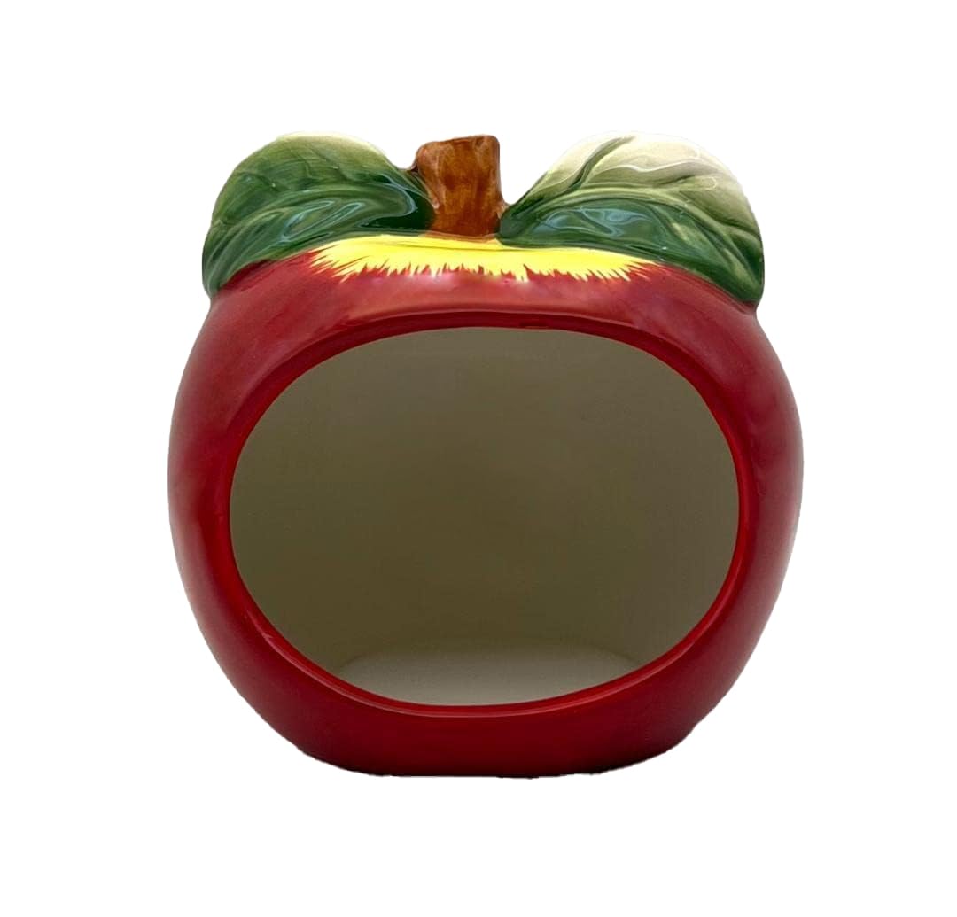 ACK 3D Apple Sponge/Soap Holder, Ceramic Hand Painted Scouring Pad for Kitchen Sink, Kitchen Décor