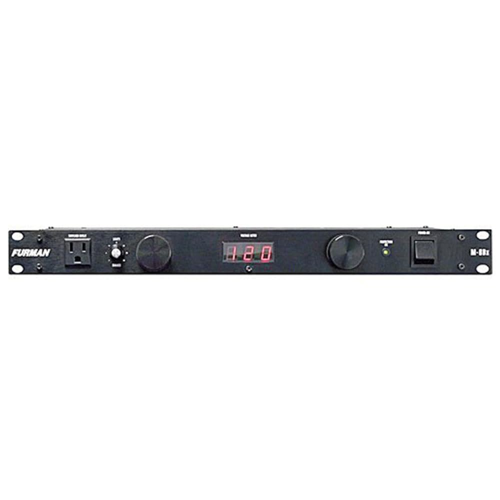 Furman M-8Dx Merit X Series 8 Outlet Power Conditioner & Surge Protector with LED Voltmeter & Dual Lights Plus Hosa 18 Gauge Electrical Extension Cable