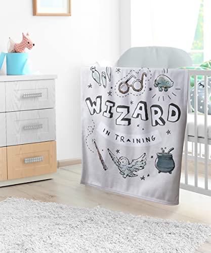 Harry Potter Fleece Baby Blanket, 30"x40" Wizard in Training, Unisex for Girls & Boys, Infants/Toddlers