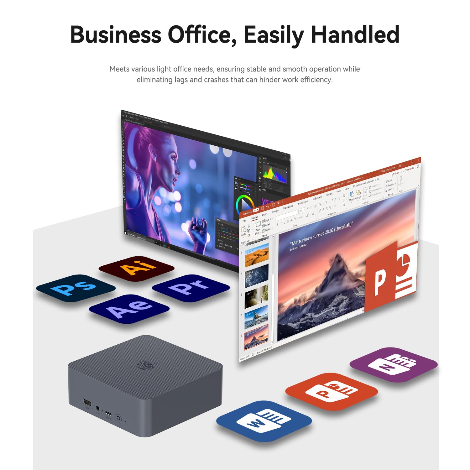 Beelink EQI Mini PC W-11 Pro i5-12450H 24GB DDR5 1TB NVMe M.2 SSD Dual Display 4K@60Hz Output, Wi-Fi 6, RJ45, Built in PSU Office Mini Computer
