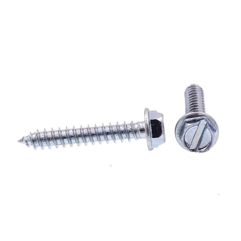 Prime-Line 9025210 Sheet Metal Screws, Self-Tapping, Hex Washer Head, Slotted Drive, #8 (50 Pack)