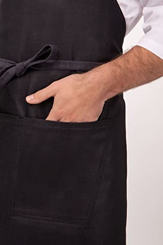 Chef Works Unisex Boulder Bib Apron, Purple Black, One Size