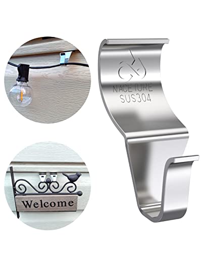NACETURE Vinyl Siding Hooks for Hanging (20 Pack) Siding Clips for Hanging Outdoor Decorations for Patio, Heavy Duty Outdoor Light Wreath Hangers for Fall Porch Décor Christmas Decorations