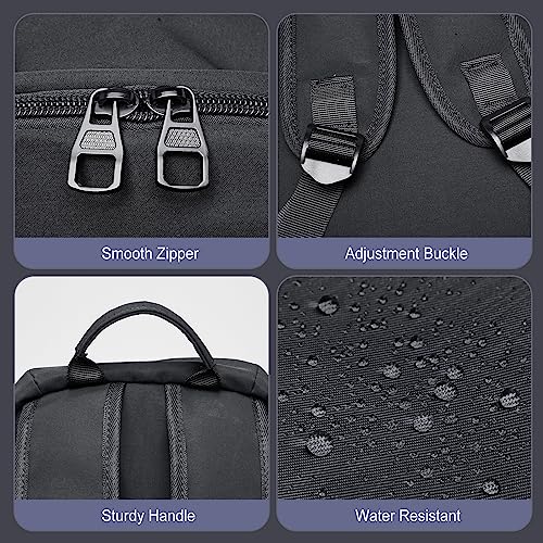 coofay Black Carry on Backpack For Women Men Waterproof College Gym Backpack Lightweight Small Travel Backpack Rucksack Casual Daypack Laptop Backpacks Hiking Backpack