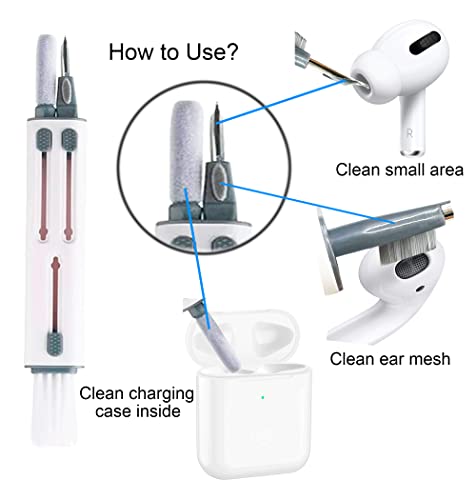 Cleaner Kit Compatible with Airpod Pro 1st 2nd 3rd Generation, Airpods Cleaning Kit and Keyboard Brush Gen 3 2 1, Pen Ear Bud Cleaning Tool for Samsung Galaxy Earbuds, Beats, Laptop, Phone, (Red)