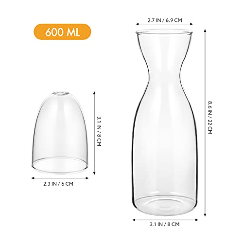 UPKOCH Water Carafe And Glass Set Clear Glass Pitcher Bottle Container Teapot Kettle With Glass Cup Lid Heat And Cold Resistant 501-600ml