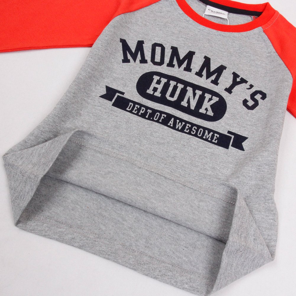 Coralup Toddler Boys Girls Unisex Cotton 2PCS Clothing Playwear Set(3-4Y,Mommy's Hunk)