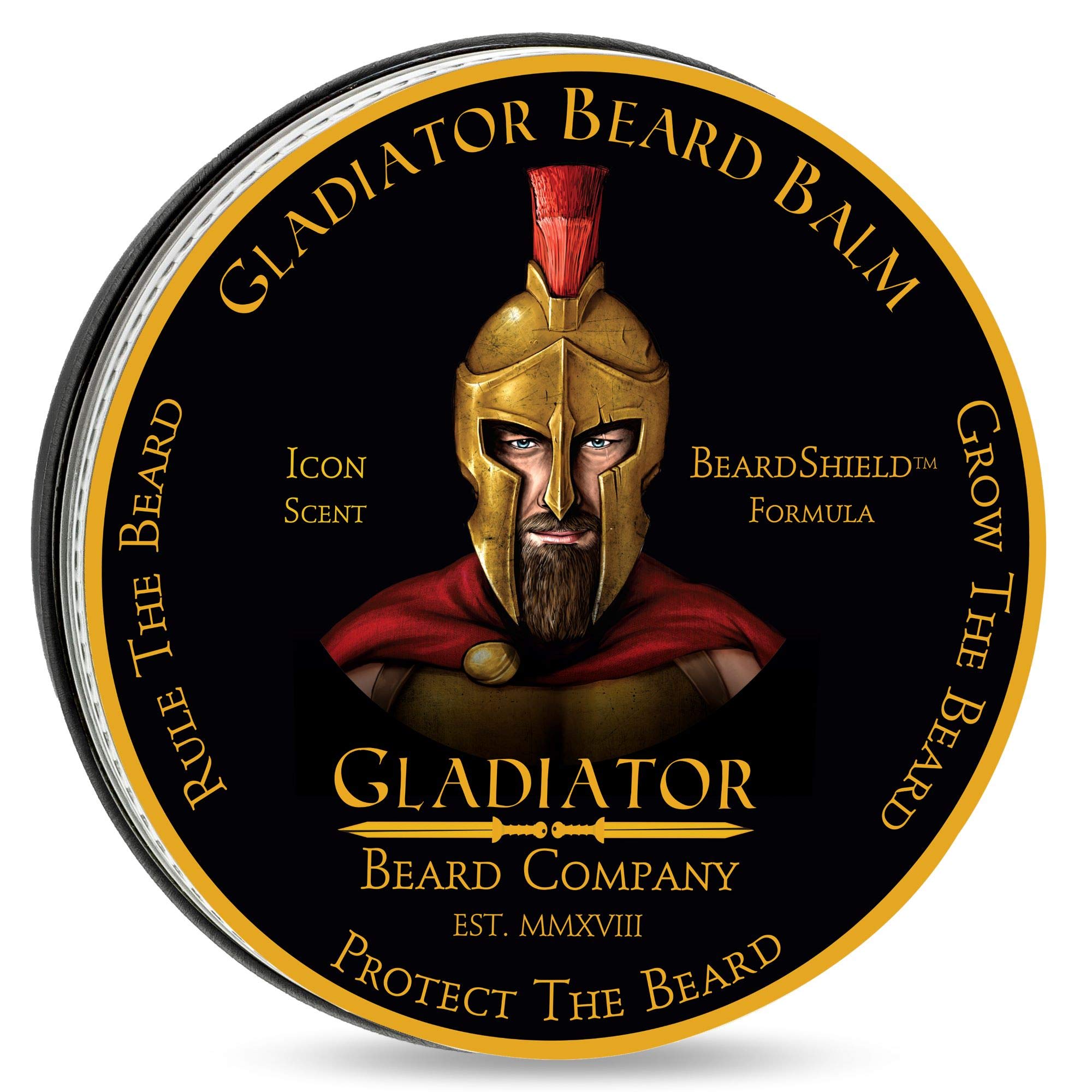 Gladiator Beard⢠Conditioning Balm (2.6 oz.) â Icon Scent â Gladiator Sized 2.6 oz, 30% More Than Most Balms â Superior BeardShieldÂŽ Formula Designed to Strengthen, Tame, and Condition Your Beard