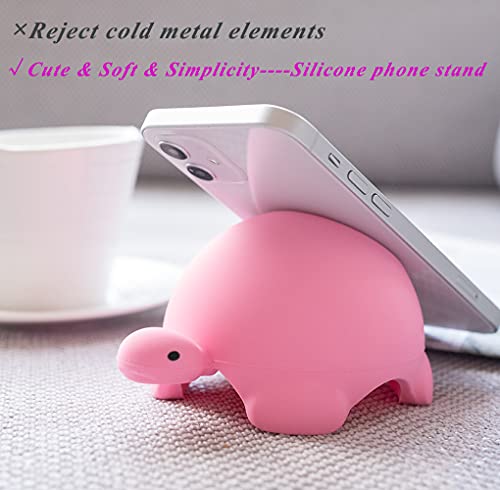 Cute Phone Stand for Desk, Soft Silicone Desktop Phone Holder iPhone Stand - Creative & Fun Design - Put from Any Angle, Animal Cell Phone Stand Suitable for All Smartphones (Pink)