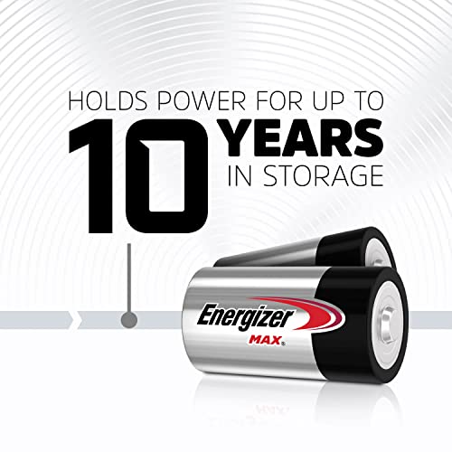 Energizer D Batteries, Max D Cell Battery Premium Alkaline, 12 Count