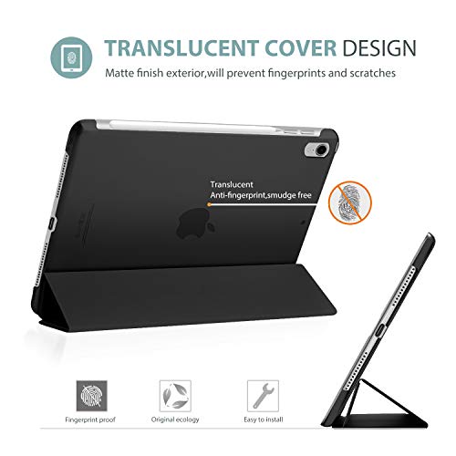 ProCase Smart Case for iPad Pro 12.9" 2018 3rd Gen, Slim Lightweight Trifold Stand Smart Cover with Translucent Frosted Back Protective Case for iPad Pro 12.9 Inch 3rd Gen 2018 Release –Black