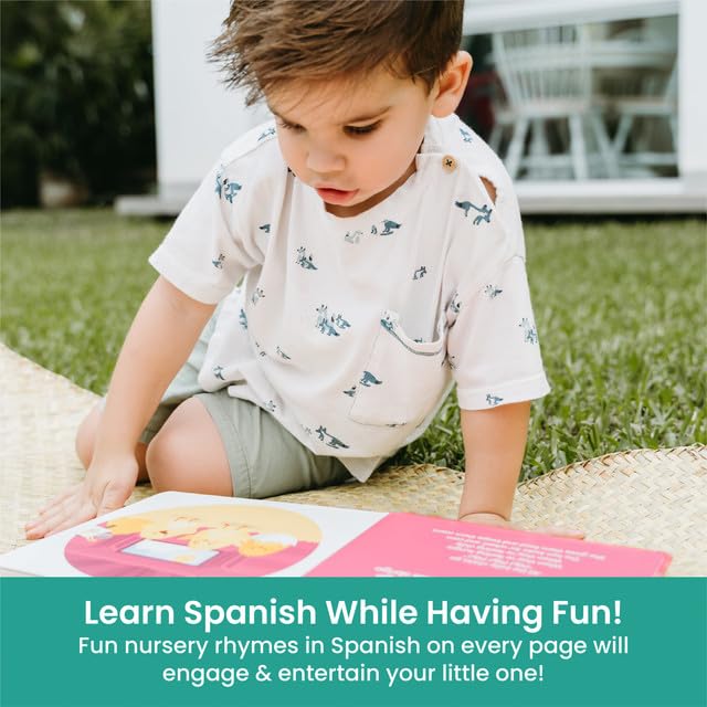 Binibi Spanish Musical Book for Babies & Toddlers 1-3 Los Pollitos Dicen & Other Nursery Rhymes | Spanish Learning for Kids | Bilingual Children's Book | Sound Book | Libro en español para bebés