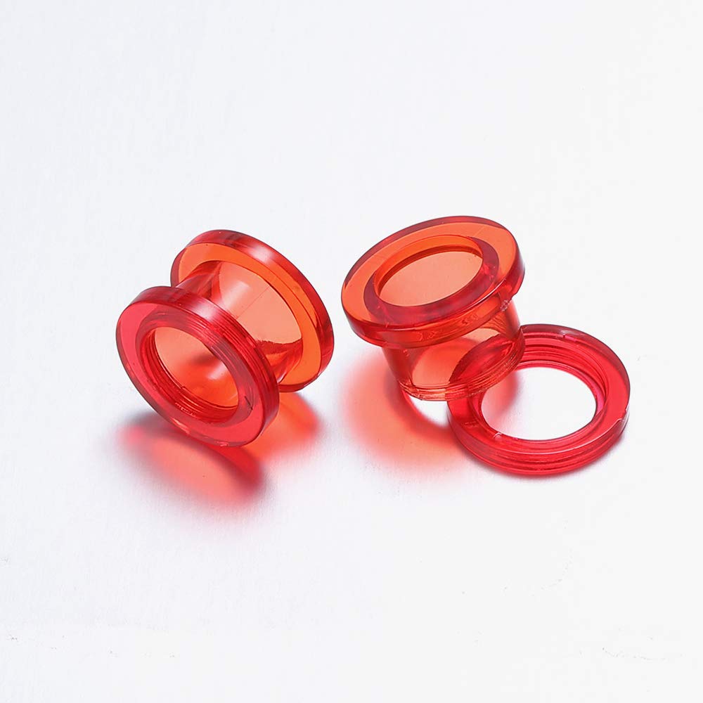 9 Pairs Clear UV Acrylic Screw Doble Flared Ear Plugs Tunnels Expander Ear Gauges Piercing (Gauge=00g(10mm))
