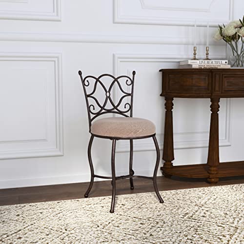 Hillsdale Furniture Vanity Stool Brody Metal, Rubbed Gray