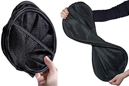 SunCaptor Mesh Popup Laundry Hamper - Portable, Durable Handles, Collapsible for Storage and Easy to Open. Folding Pop-Up Clothes Hampers are Great for The Kids Room, College Dorm or Travel. (Black)