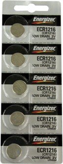 Energizer ECR1216 (CR1216) Coin Lithium Cell, On Tear Strip