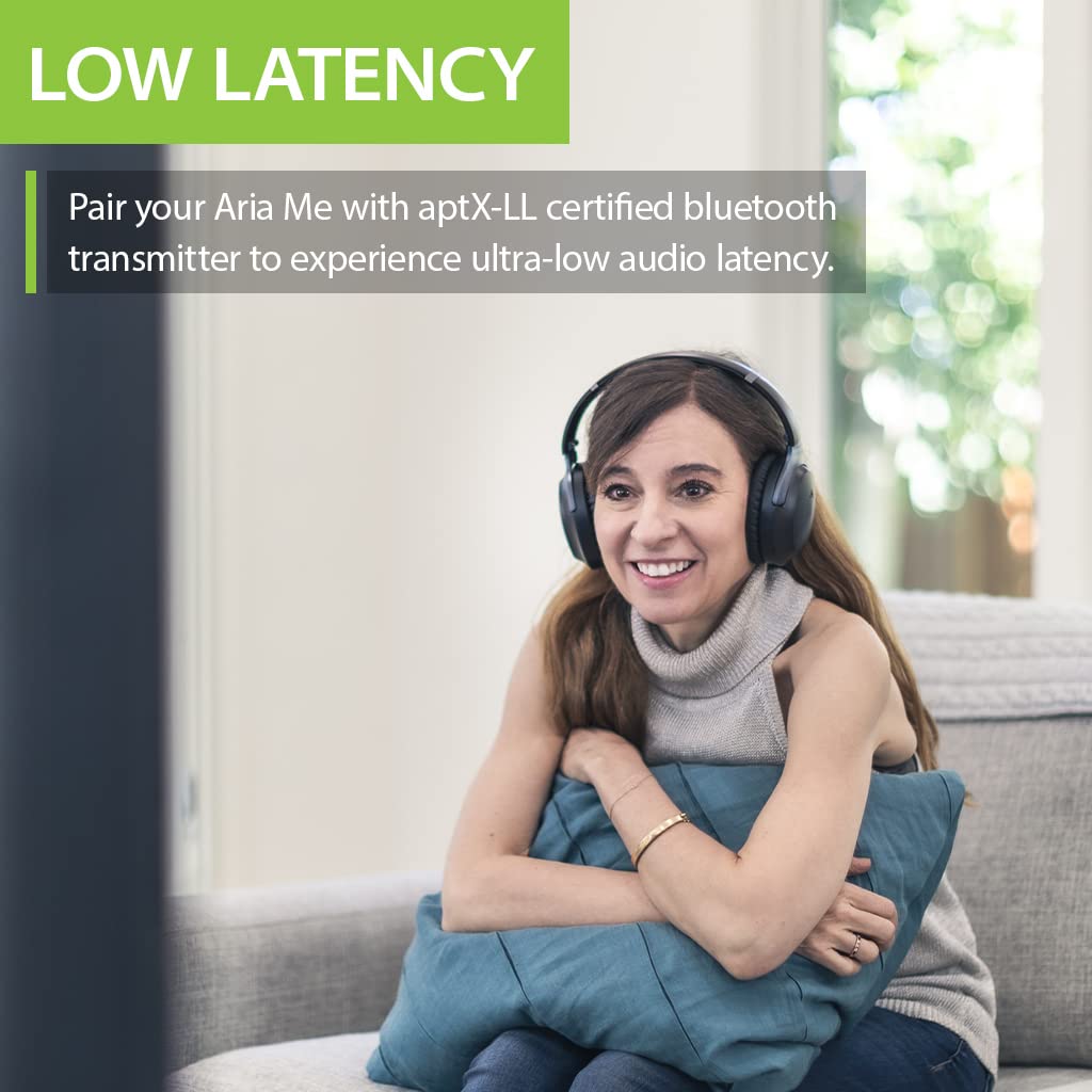 Avantree Aria Me - Bluetooth Headphones with Personal Hearing Profile, Ideal for Seniors & Hard of Hearing, Left/Right Ear Tunatble, Perfect for Wireless TV Watching with Charging Stand