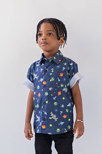 Disney Pixar Toy Story Buzz Lightyear Little Boys Button Down Dress Shirt 7-8
