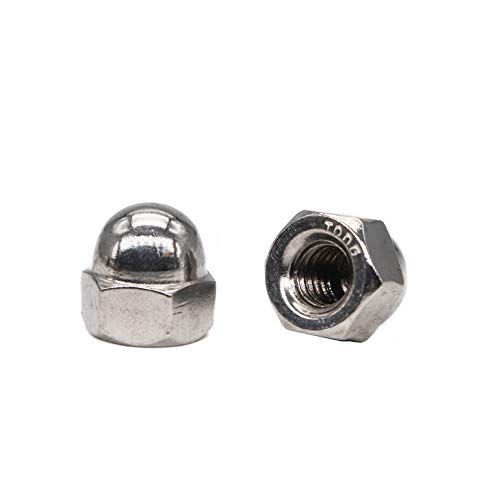 binifiMux 60pcs 1/4-20 Inch Acorn Cap Nuts, 18-8/304 Stainless Steel